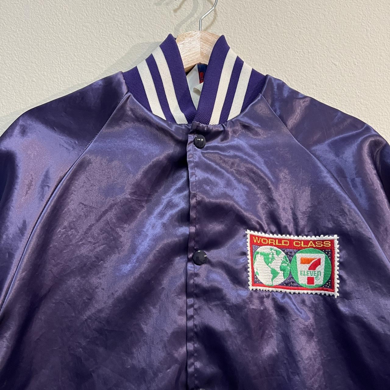 Vintage 711 Satin Jacket 7eleven from the 90s SZ... - Depop