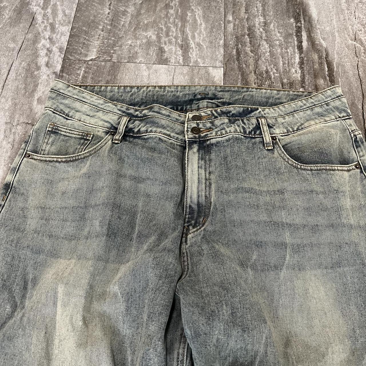 baggy oversized sand wash denim jeans big as heck... | Depop