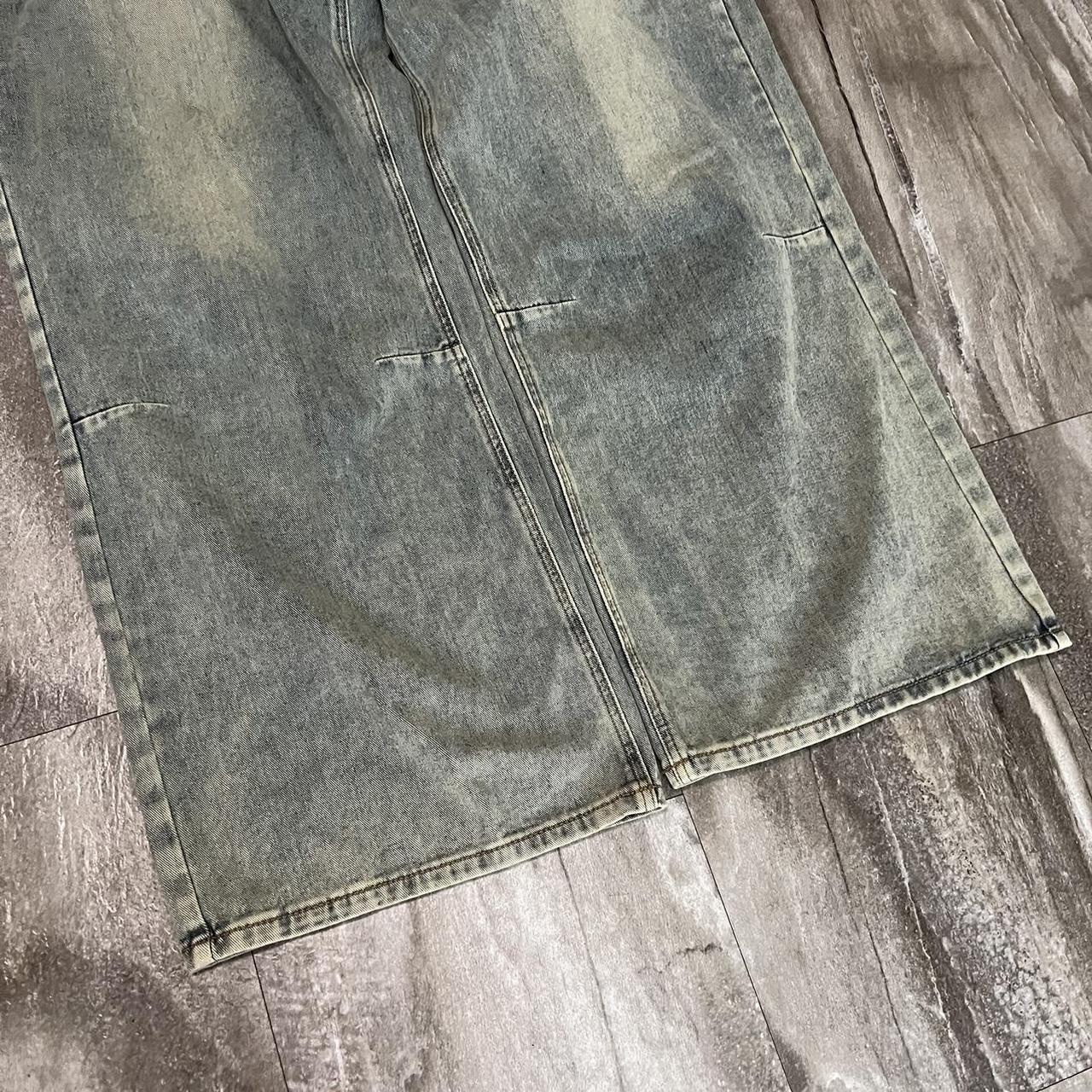 baggy oversized sand wash denim jeans big as heck... | Depop