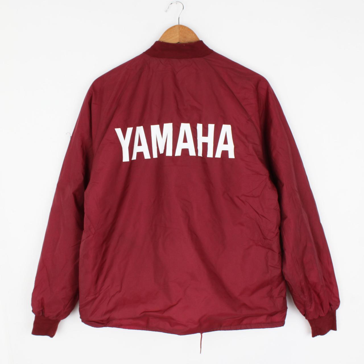 : 🏍️ Vintage Yamaha Bomber Jacket in burgundy 🧥 Poly... - Depop