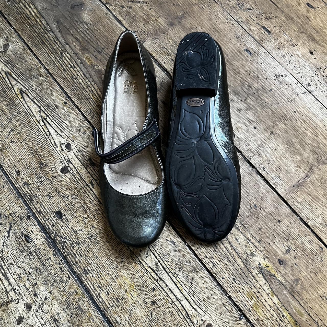 Mary jane shoes in grey patent leather. Slip... - Depop