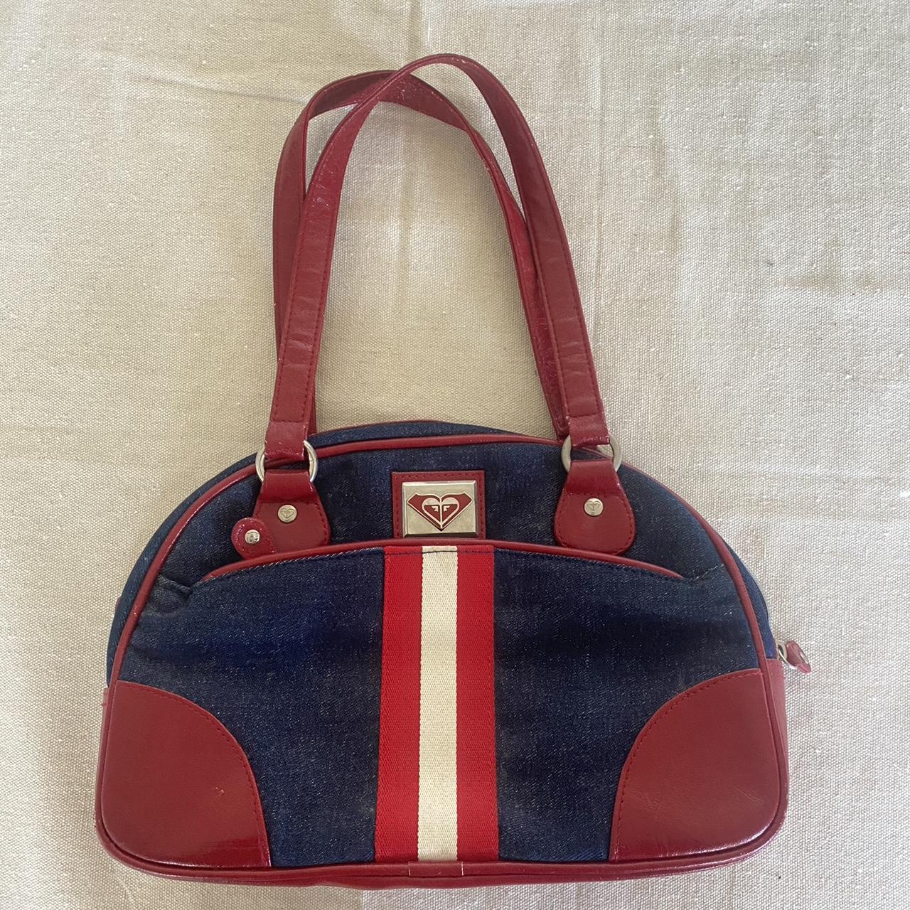 Vintage Roxy bag Super cute denim and red style... - Depop