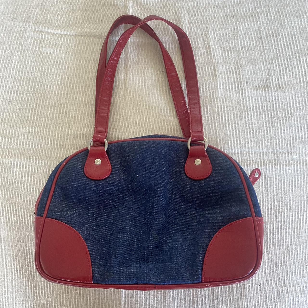 Vintage Roxy bag Super cute denim and red style... - Depop