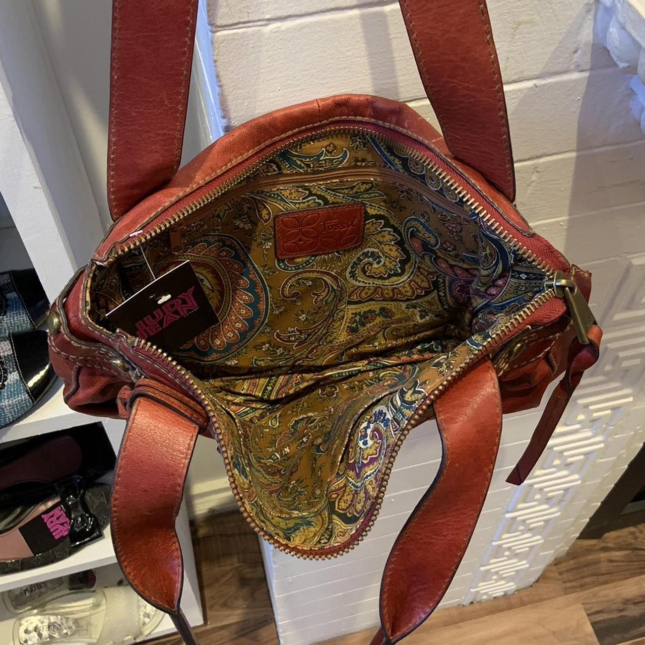 Fossil red leather purse 15 x 11” Price: $35 SHIP... - Depop