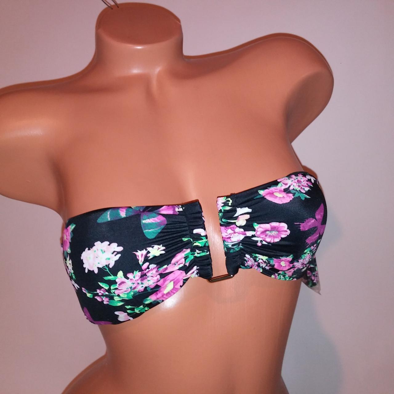 Victoria Secret Swim Bikini Top Xs Bandeau Black Depop