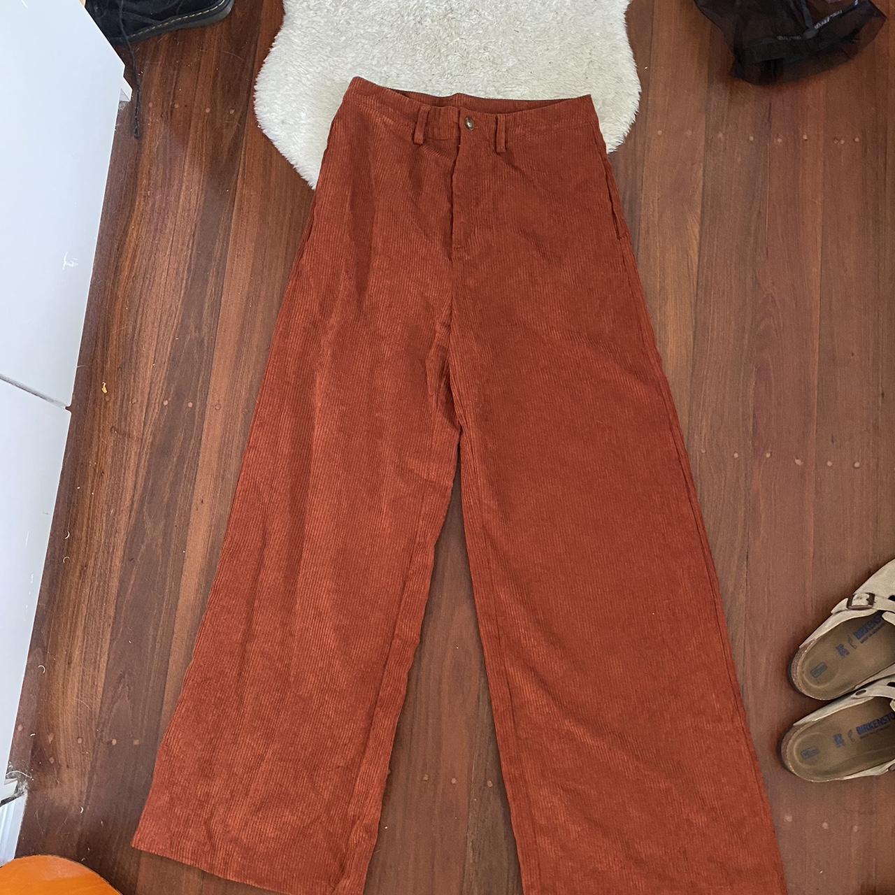 Rust coloured corduroy pants!! Wide leg,... - Depop