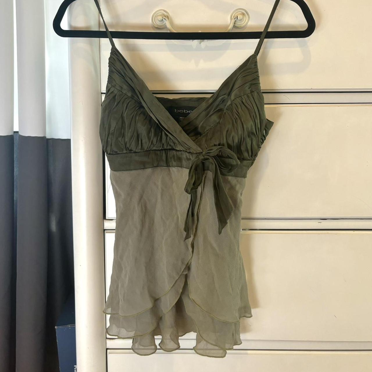 Vintage y2k forest green Bebe cami top! Has a... - Depop
