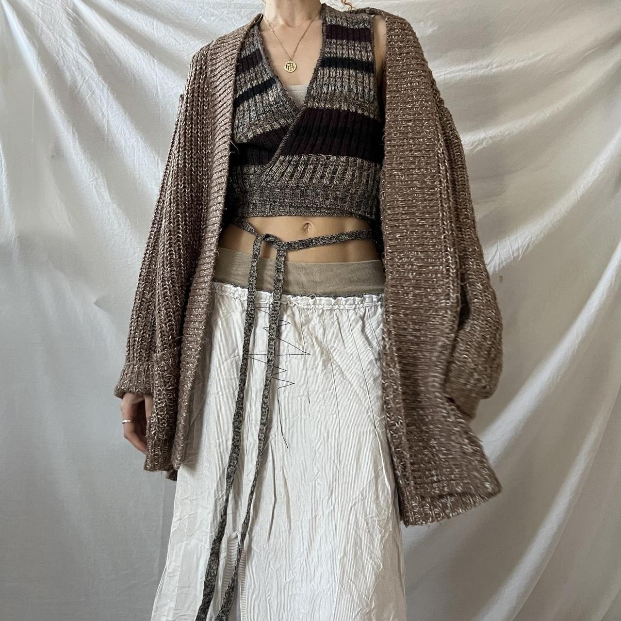 Beautiful late 90s early 00s knitted coat This... - Depop