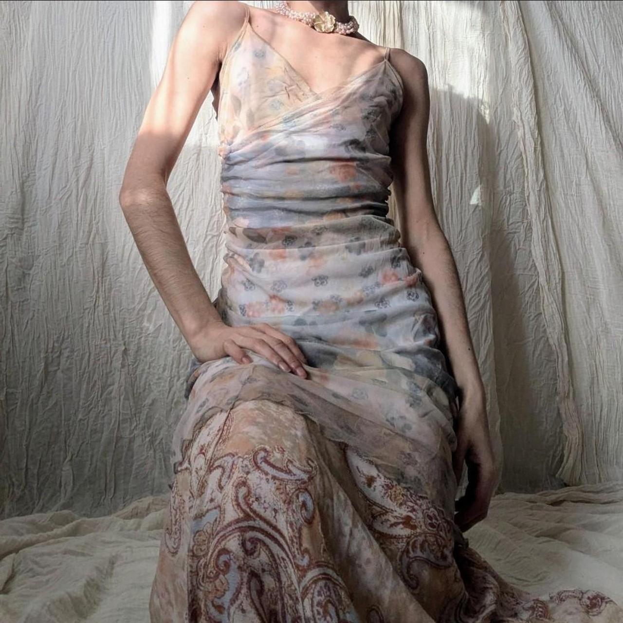 Beautiful late 90s early 00s dress Lovely mesh/soft... | Depop