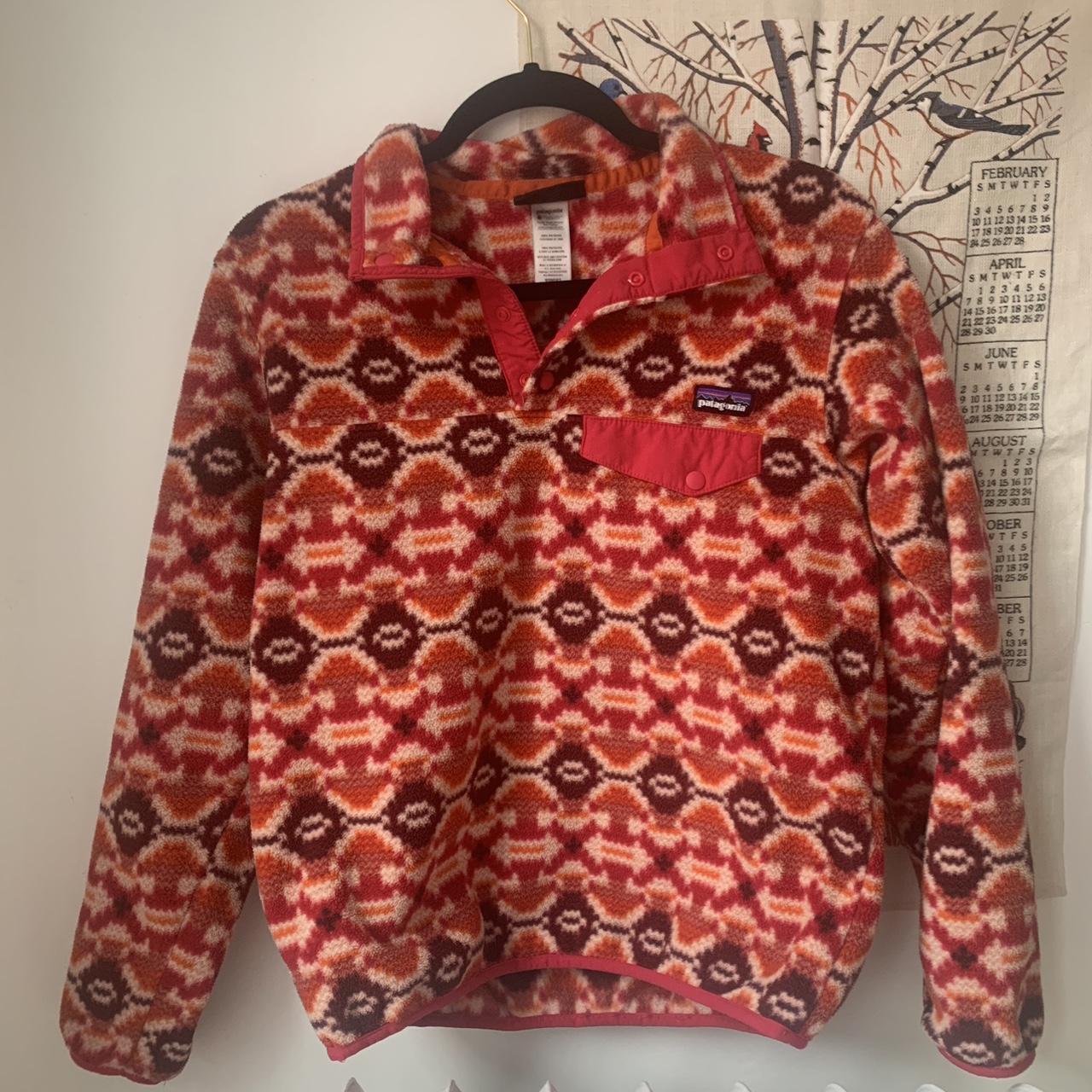 Patagonia Synchilla fleece with cool pattern - Depop