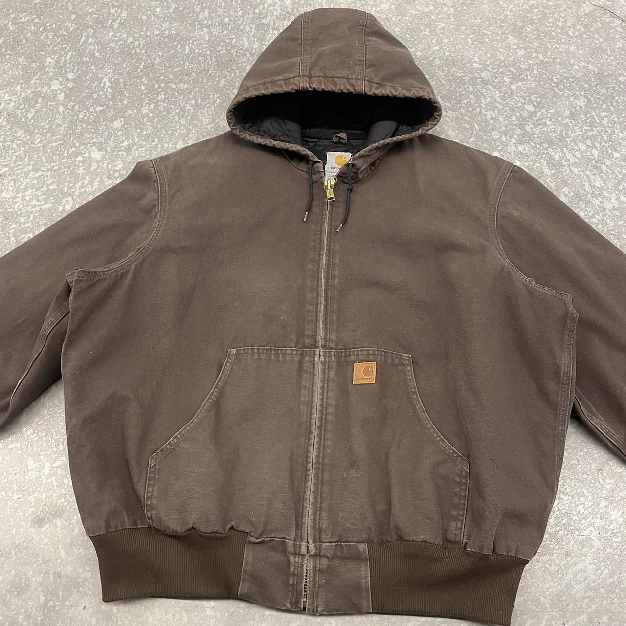 Vintage Carhartt J280 DKB Canvas Quilt Lined Hooded... - Depop