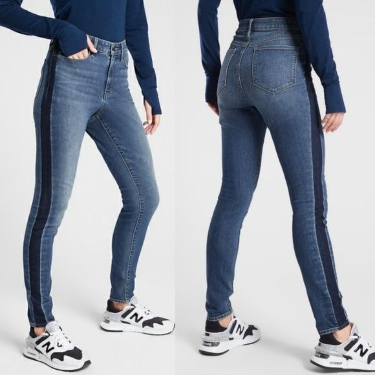 Athleta Denim Sculptek Ultra Skinny Stretch Tuxedo... - Depop