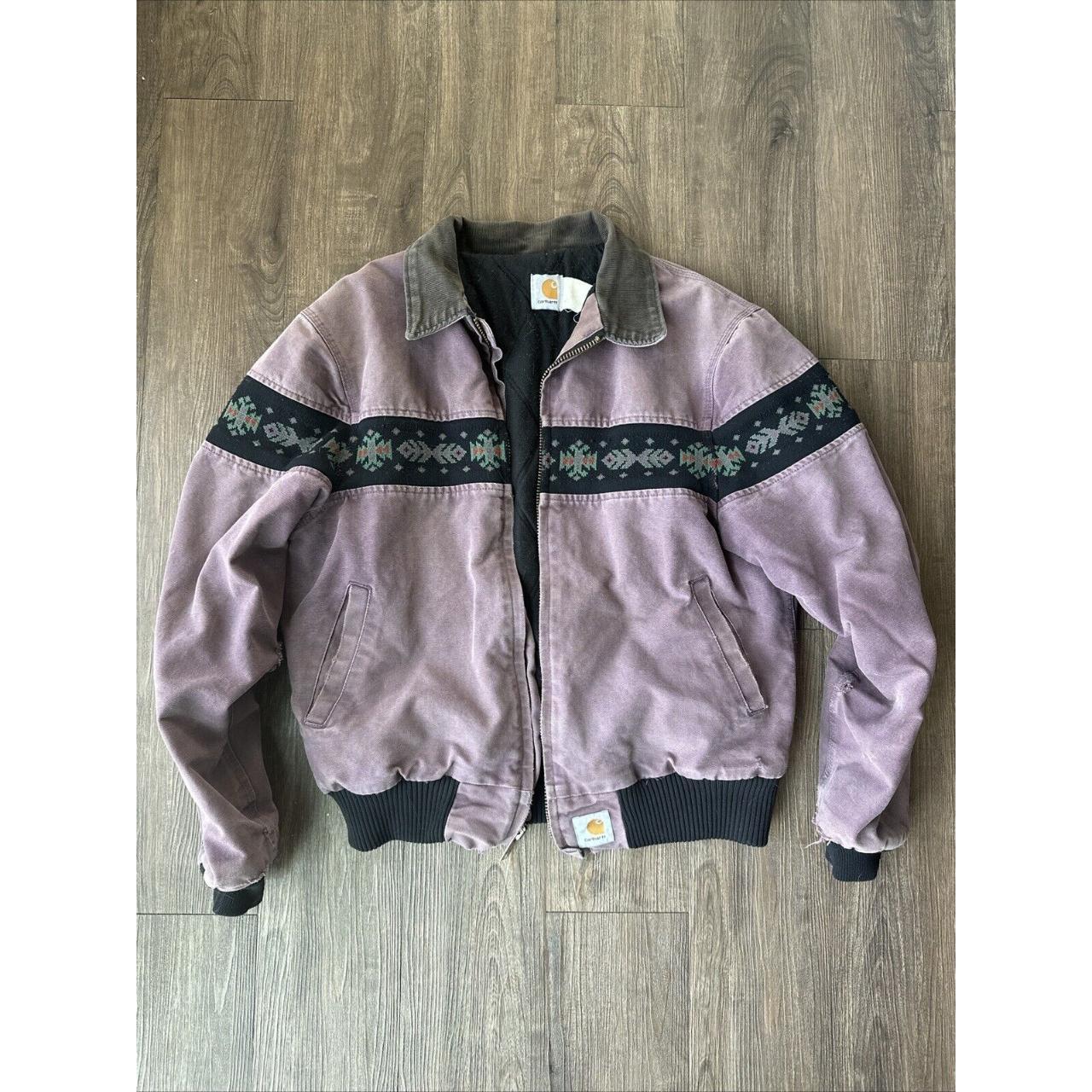 Vintage 90s Plum Carhartt Aztec Jacket Damson... - Depop