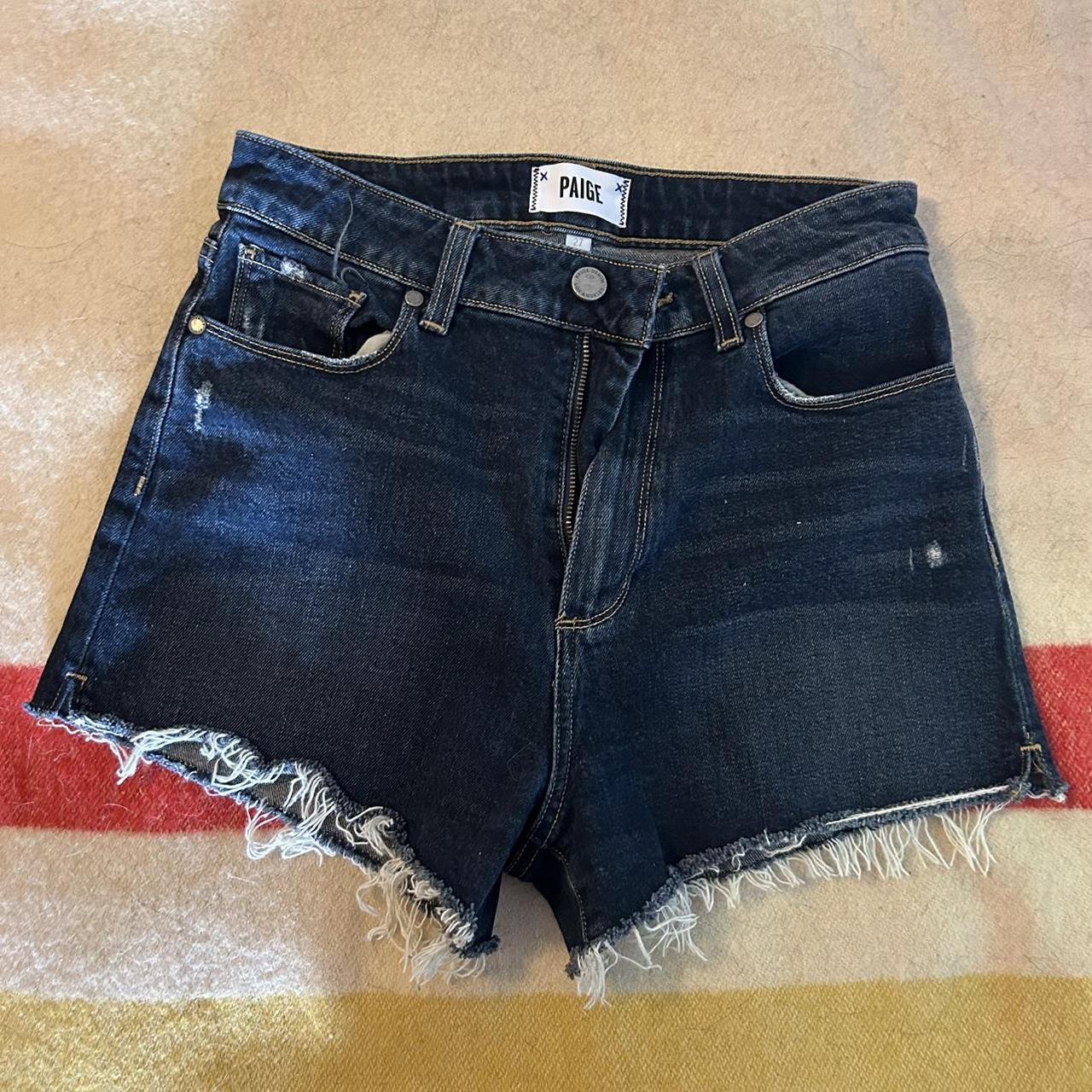 PAIGE high rise, cutoff denim shorts ️ size 27, fits... - Depop