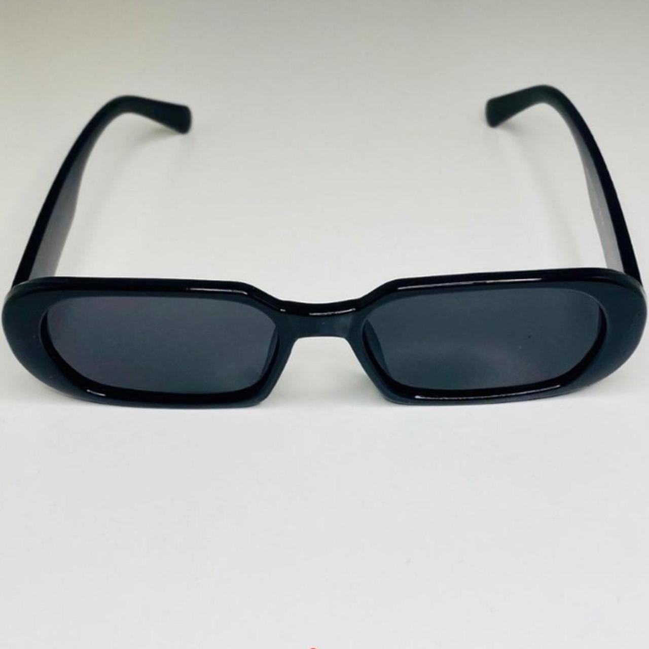 Black rectangle y2k style sunglasses UV 400 Next Day... - Depop