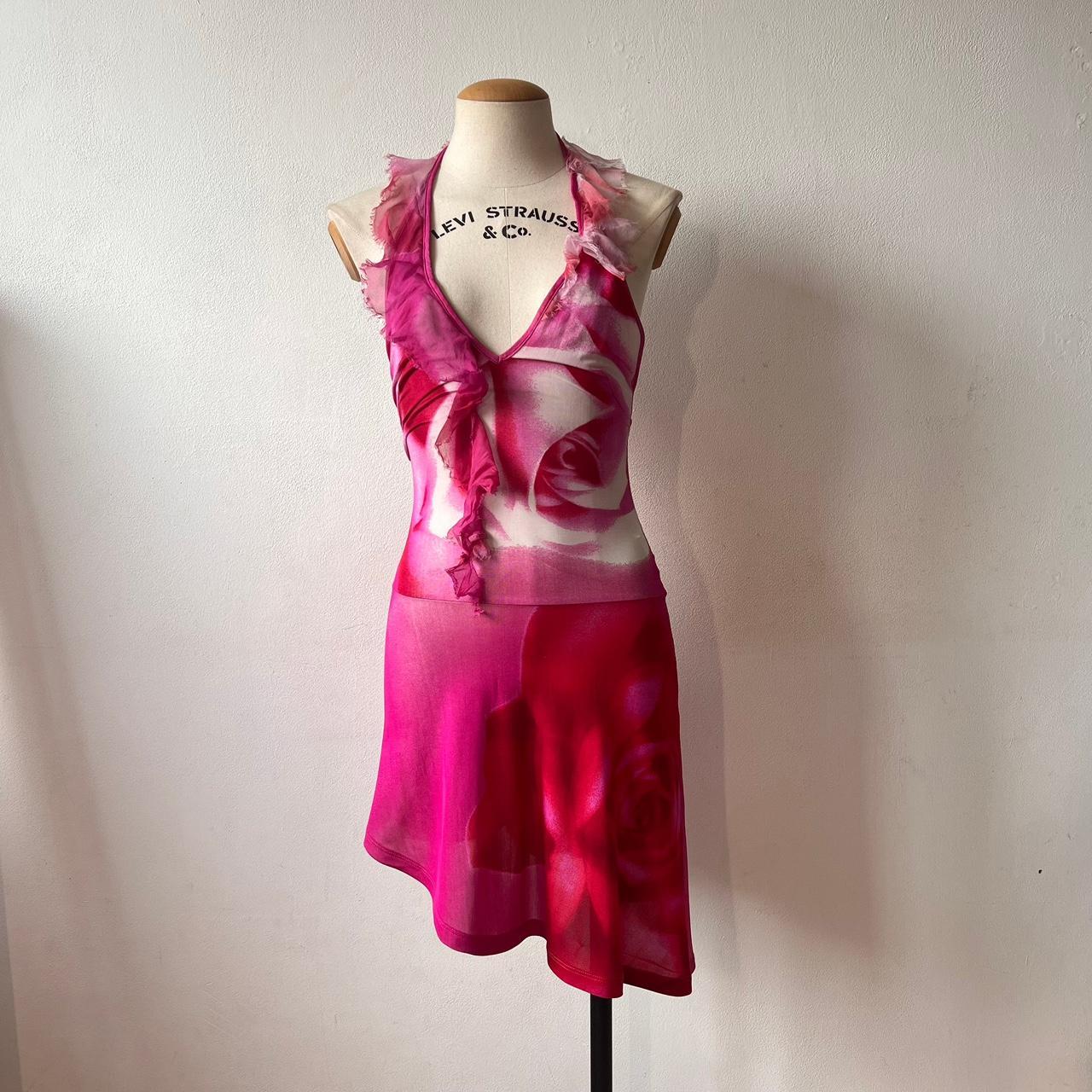 Roberto Cavalli 2000ss rose summer dress 00's... - Depop