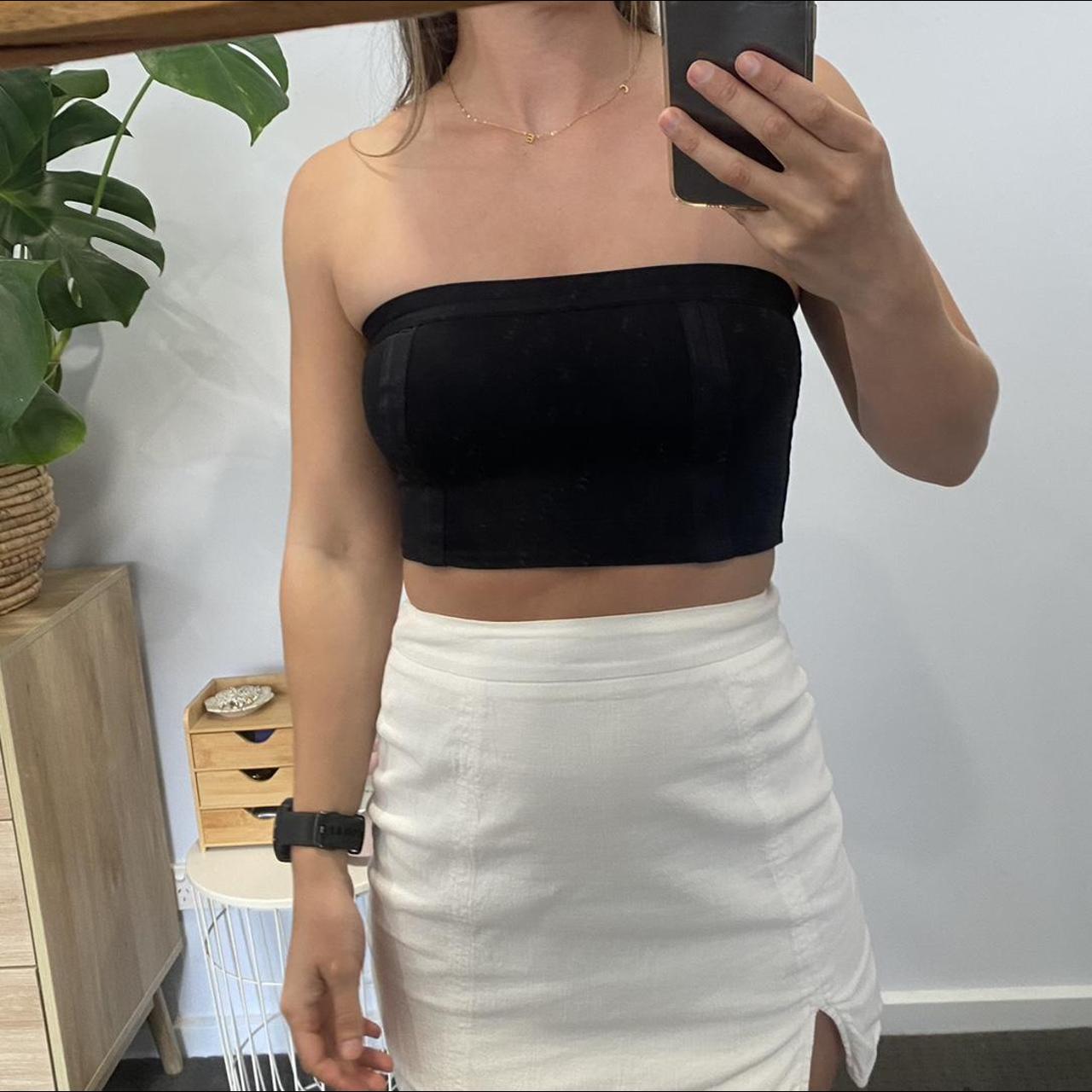 Black bandeau top Ignore: Festival doof rave btv... - Depop