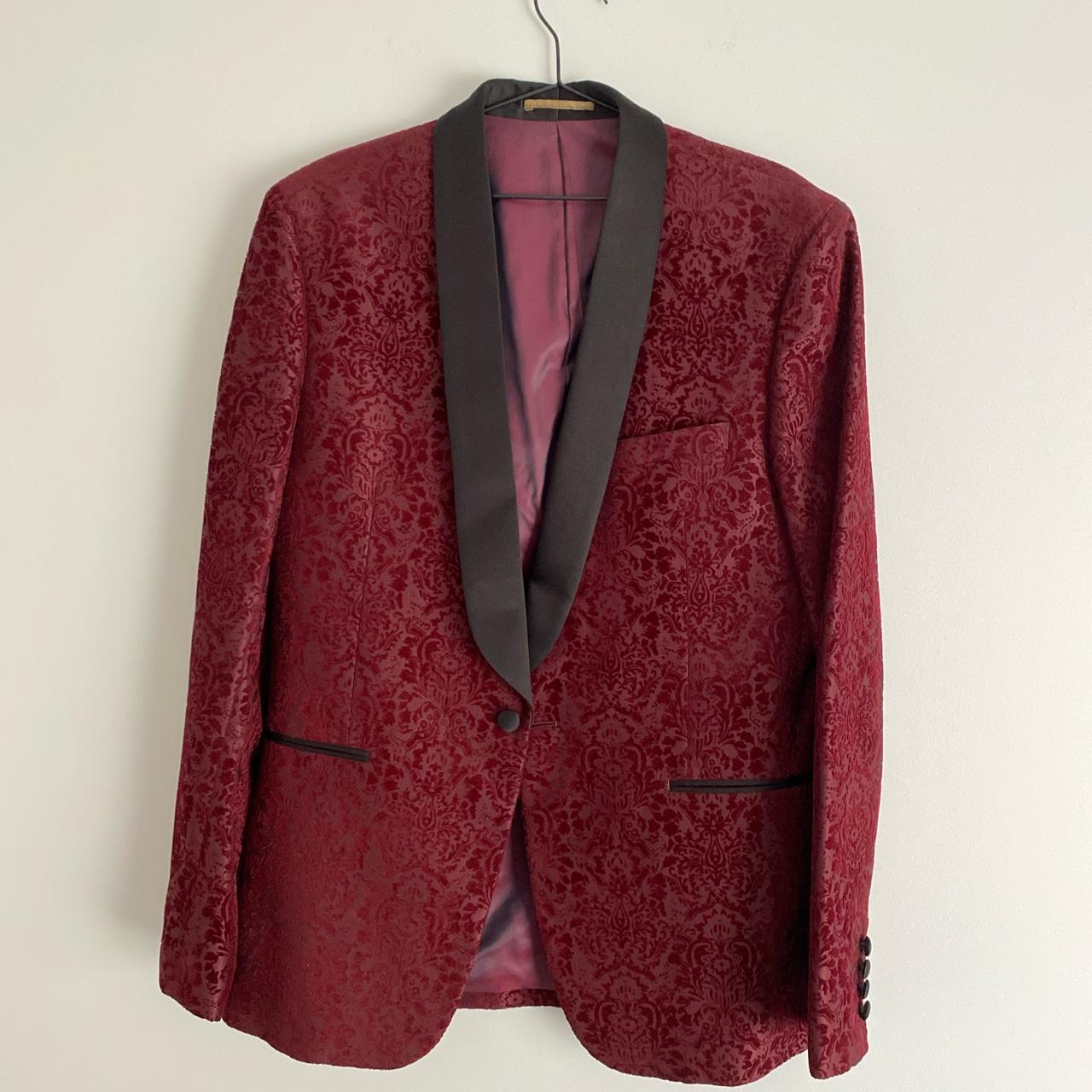 Men's Burgundy and Red Tailored-jackets | Depop