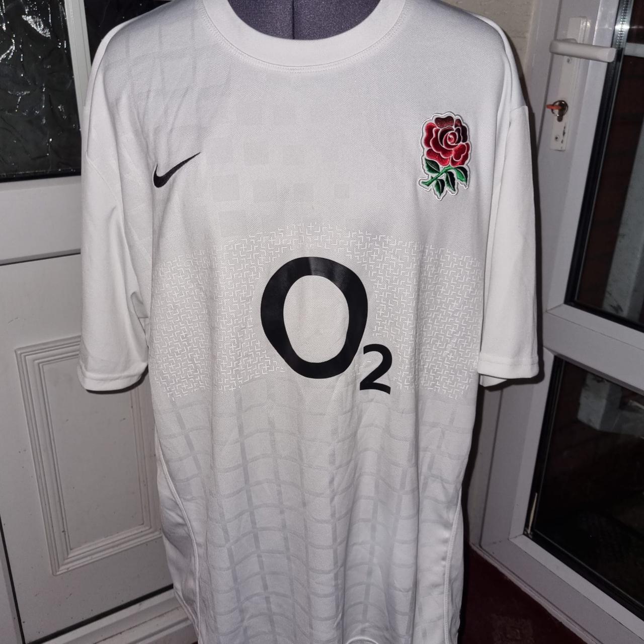 Authentic Nike England White Rugby Shirt Home top... - Depop