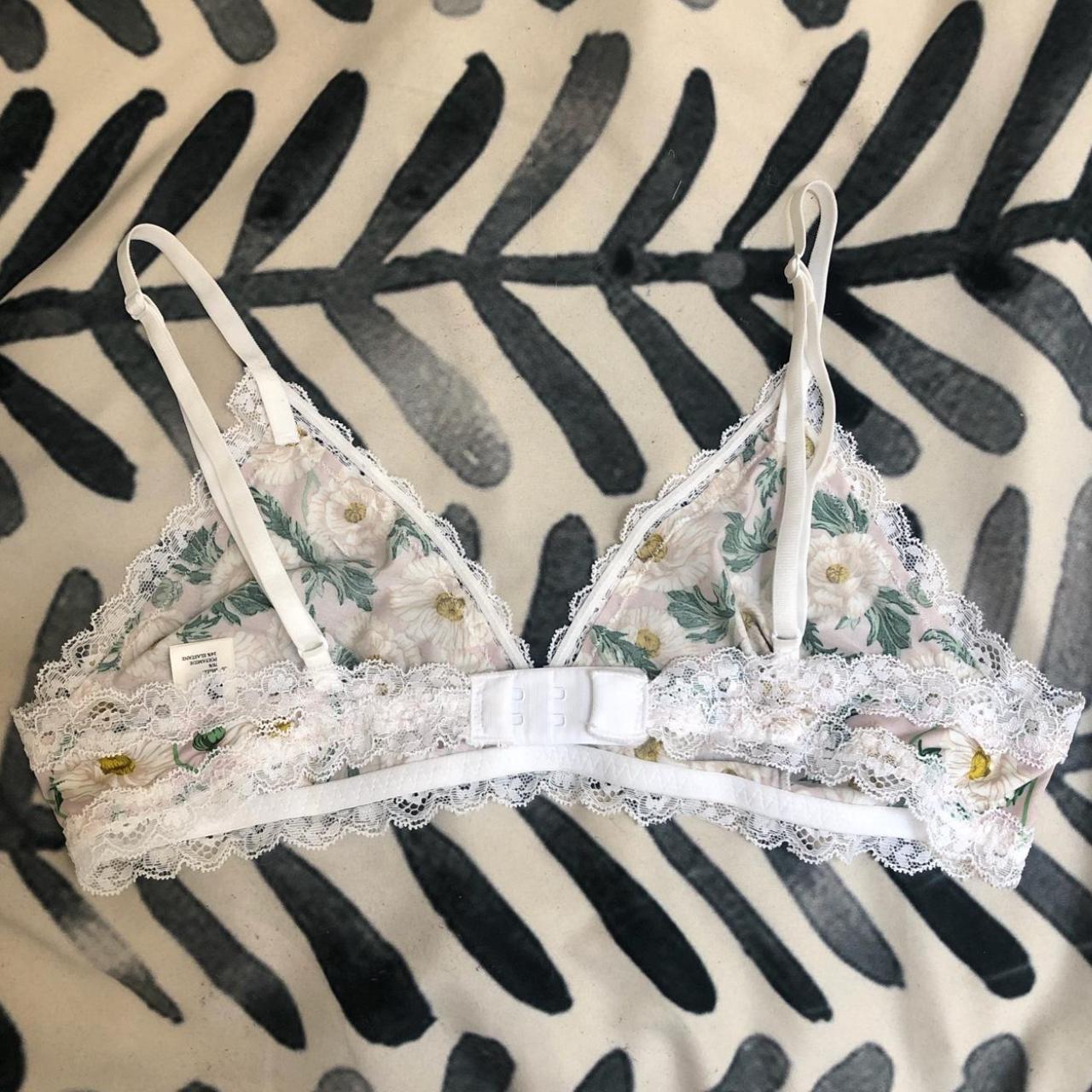 Monki ditsy floral print bra in off white. Size... - Depop