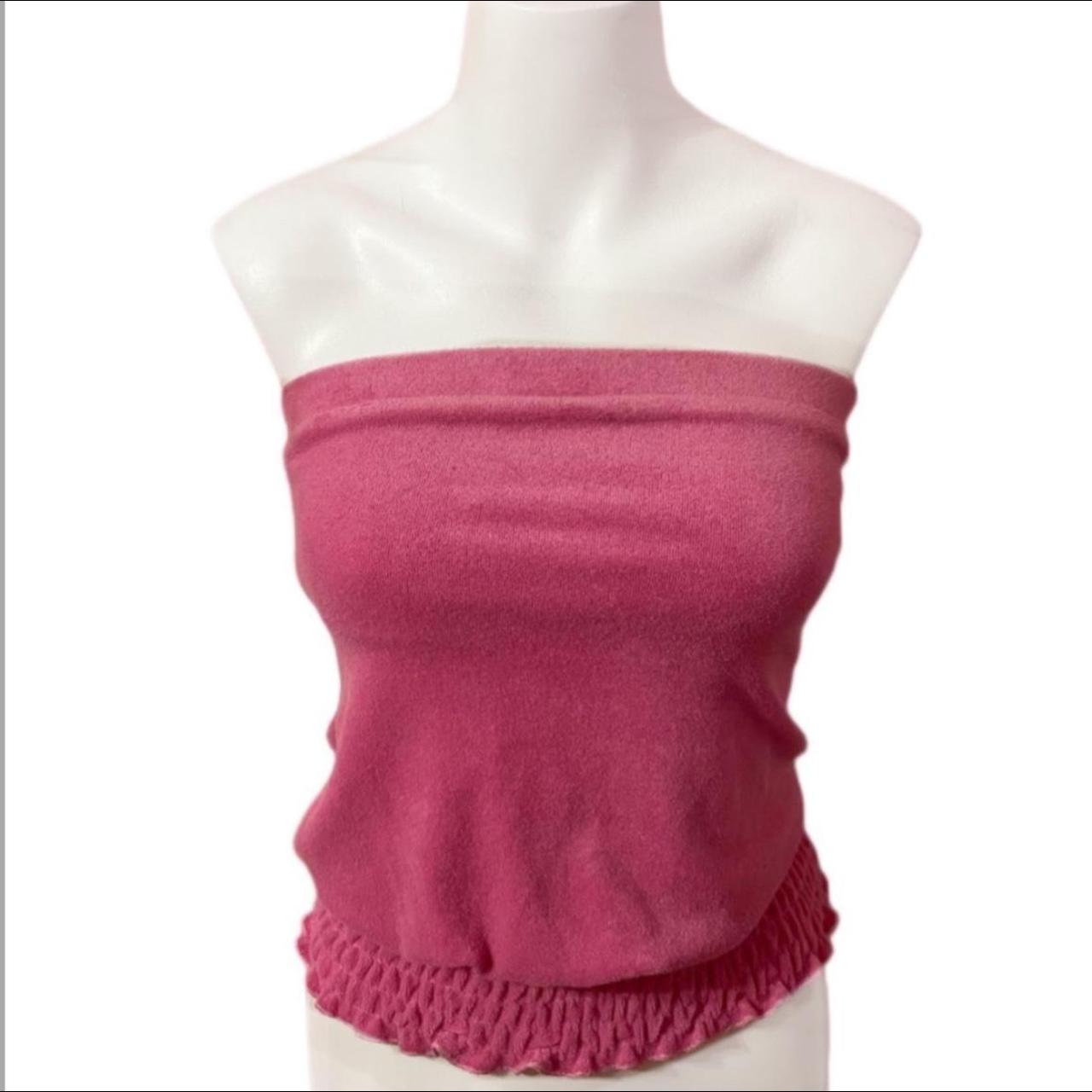 pink terry cloth tube top no tag imo fits S... - Depop