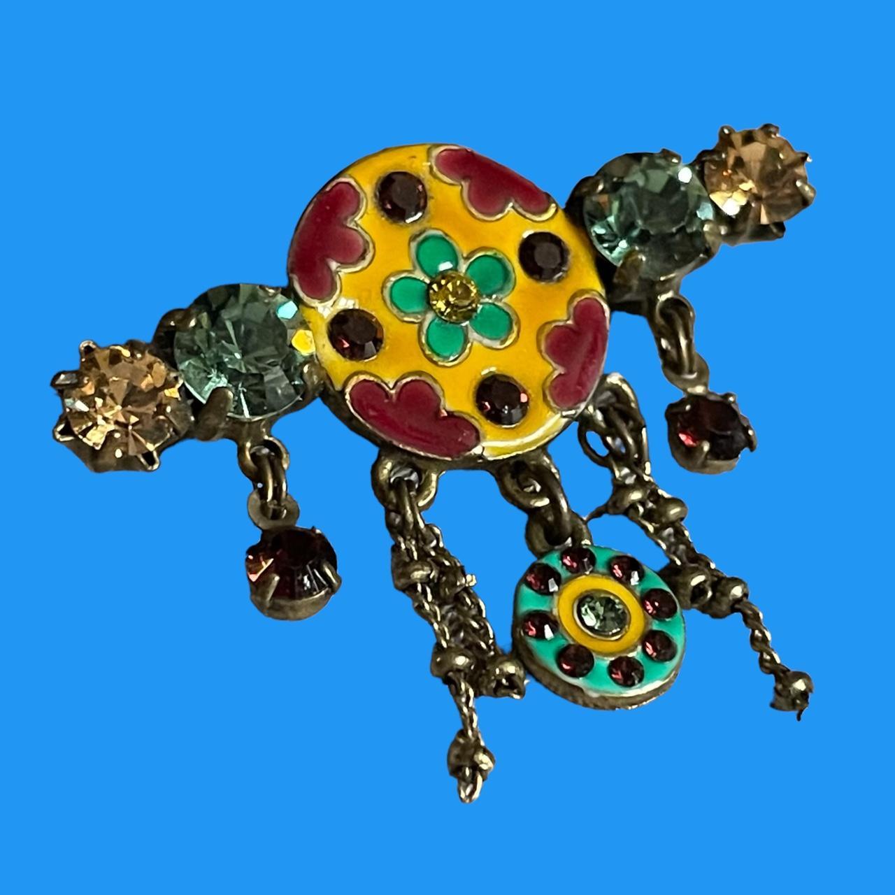 Boho enamel pin / brooch Features numerous... - Depop