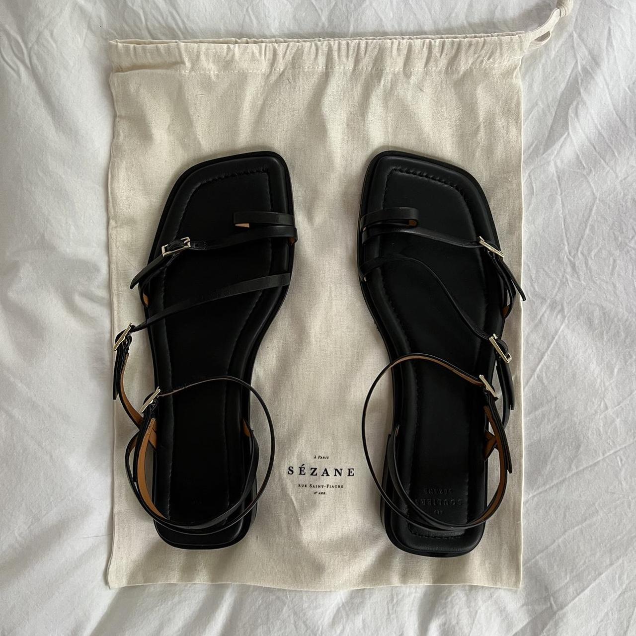Sezane black Amelia Low Sandals. Brand new and... | Depop