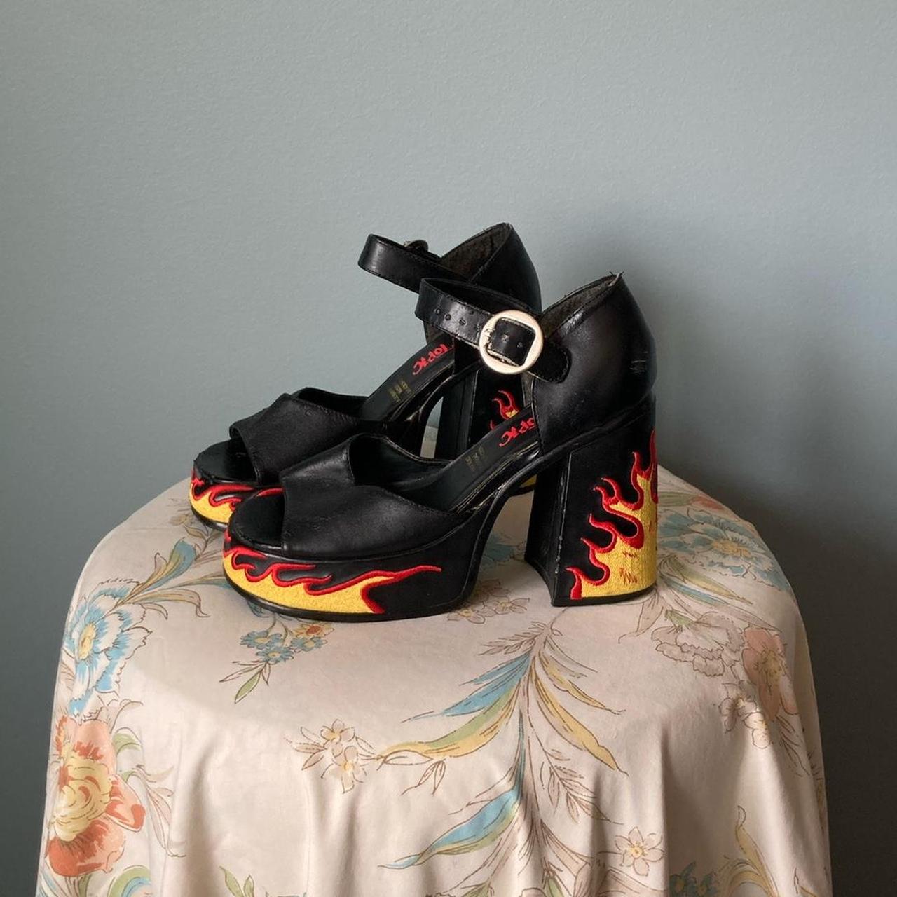90s Platform Shoes Ultra Rare Black Hot Topic Chunky... - Depop