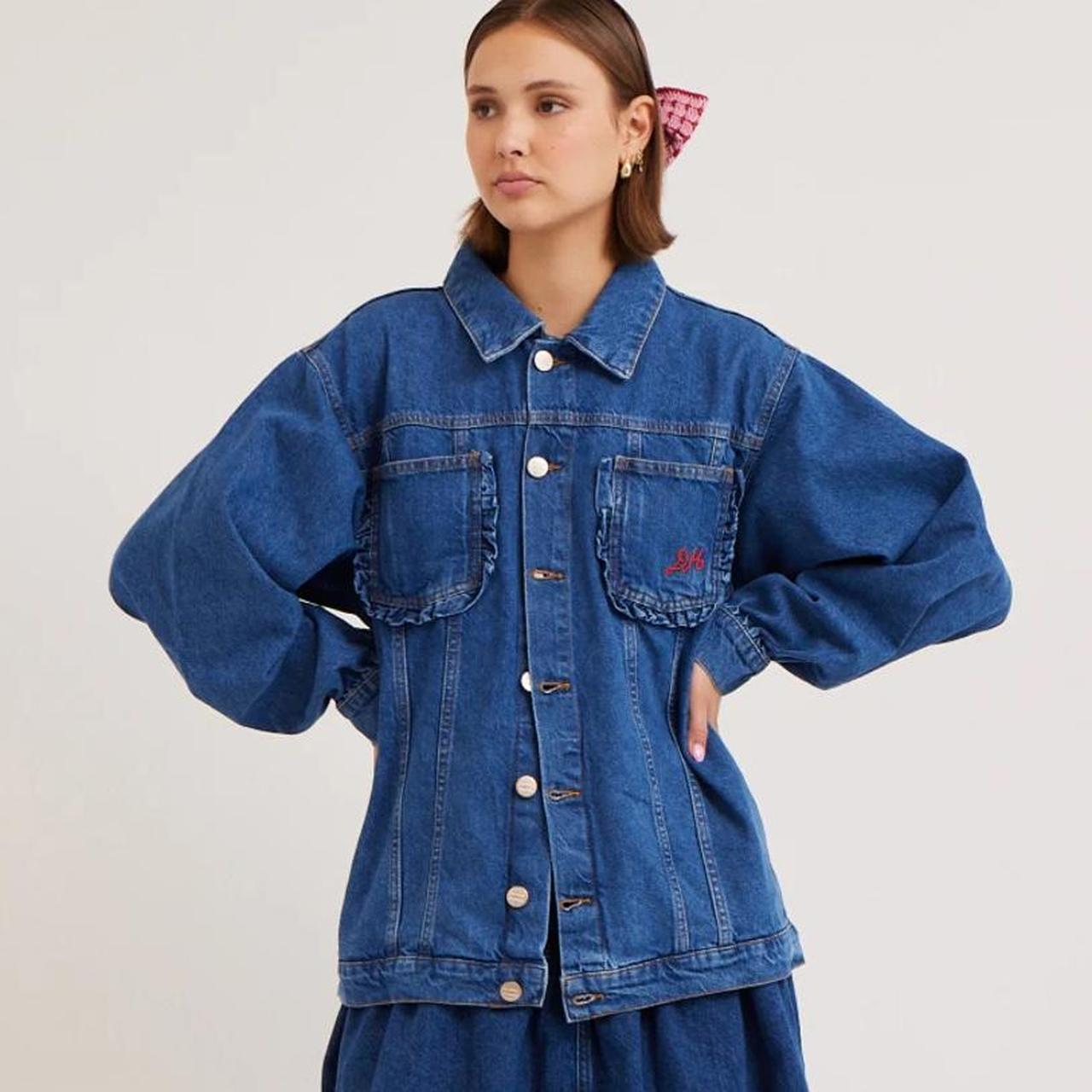 Damson Madder frilly denim jacket UK size 10 - Depop