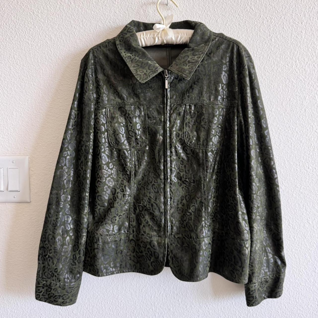 Vintage Toni Morgan green leopard/cheetah... - Depop