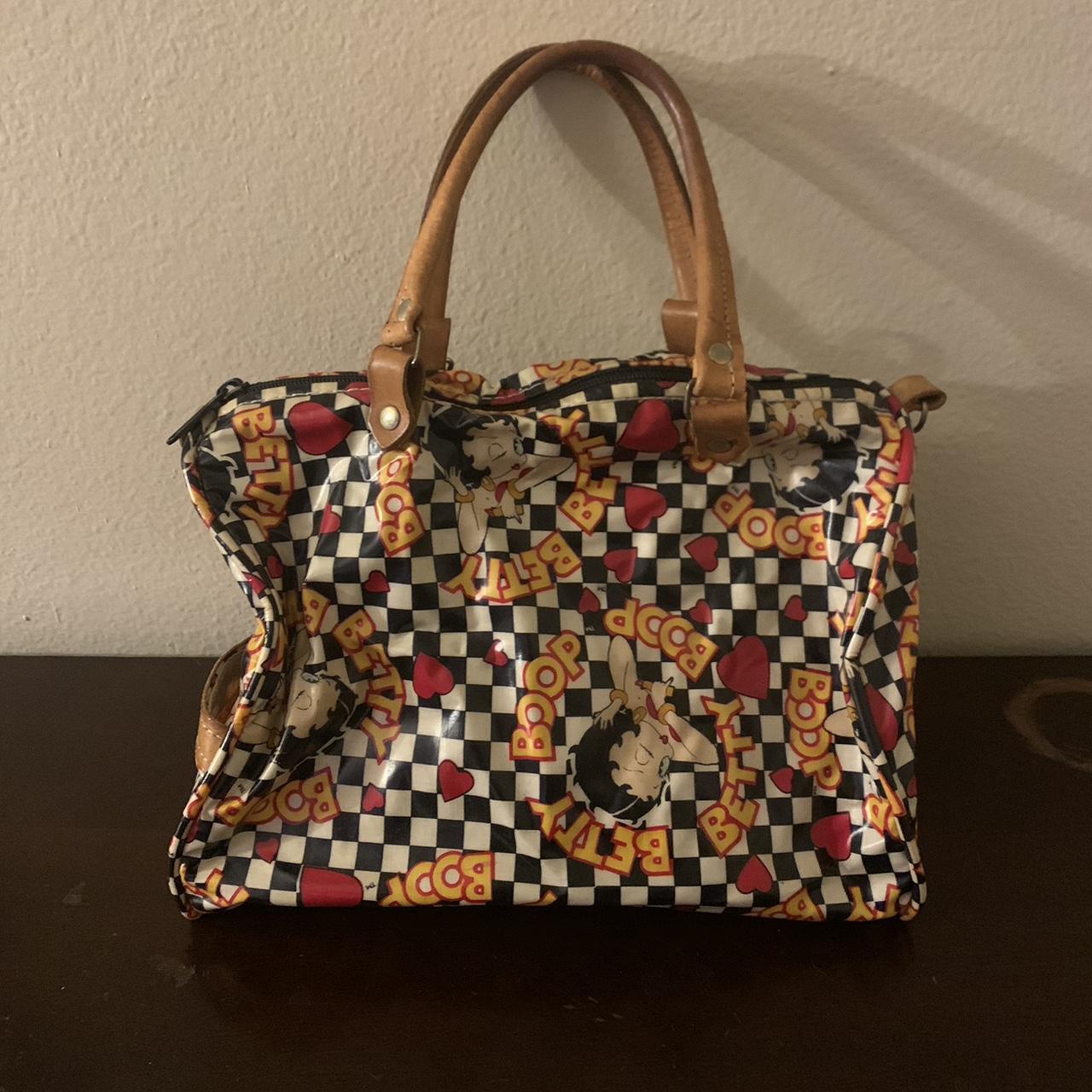 Vintage dead stock Betty Boop purse with a checkered... - Depop