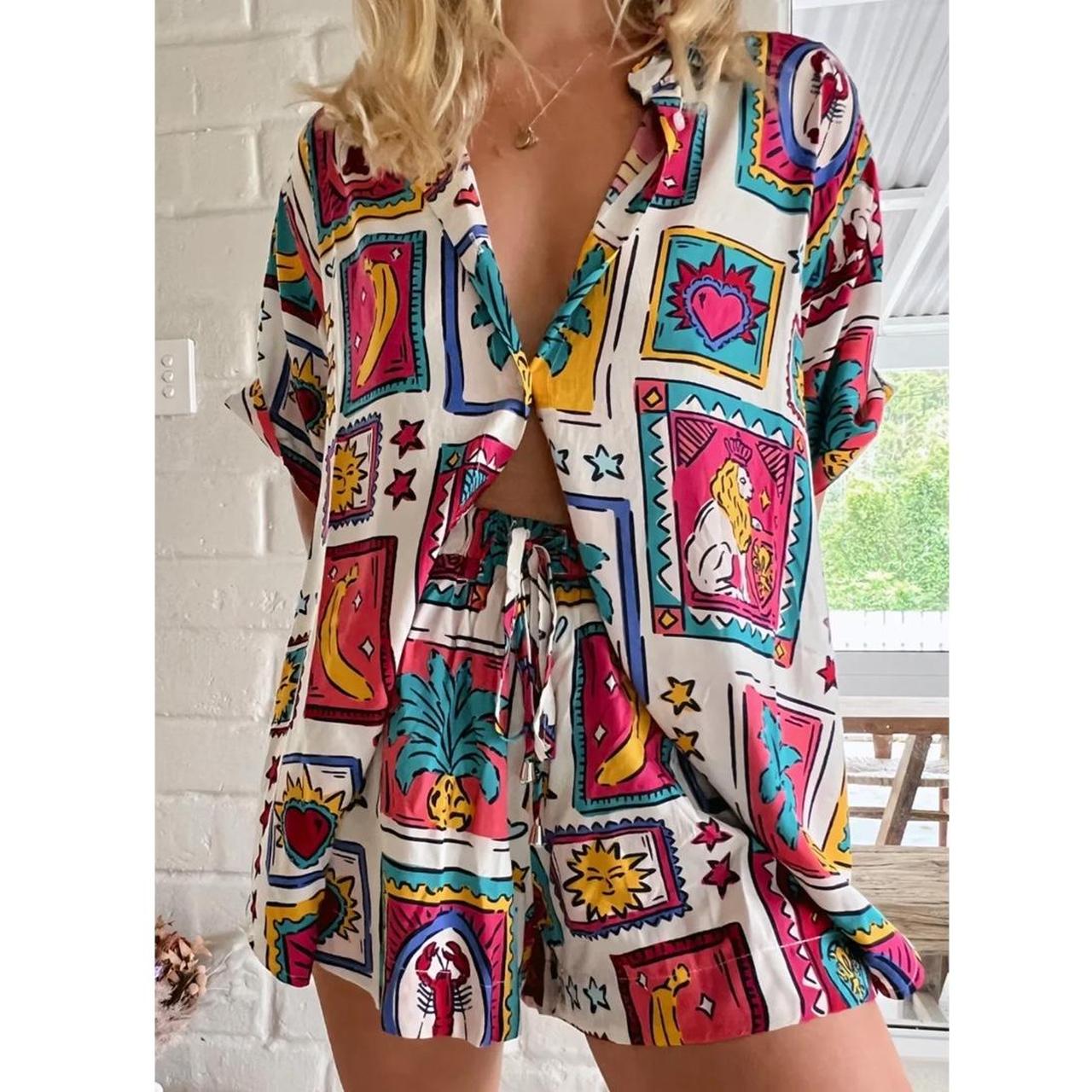 Jaase shorts + matching shirt set 90s inspired... - Depop