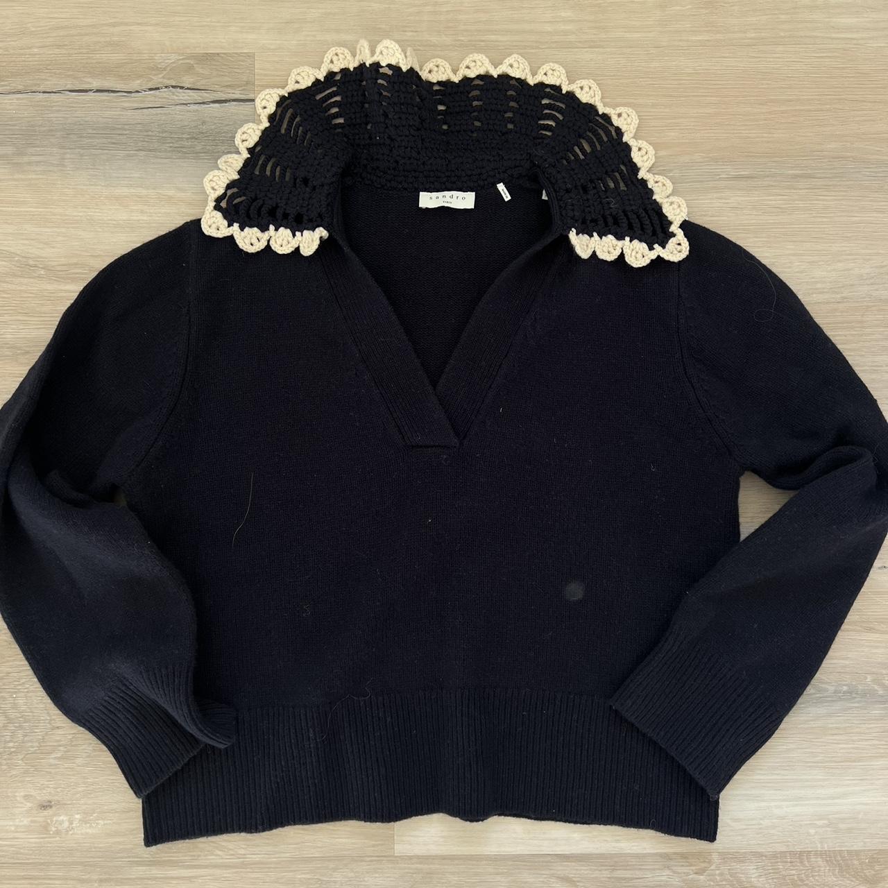 The cutest little Sandro sweater The collar 🥹🥹 100%... - Depop