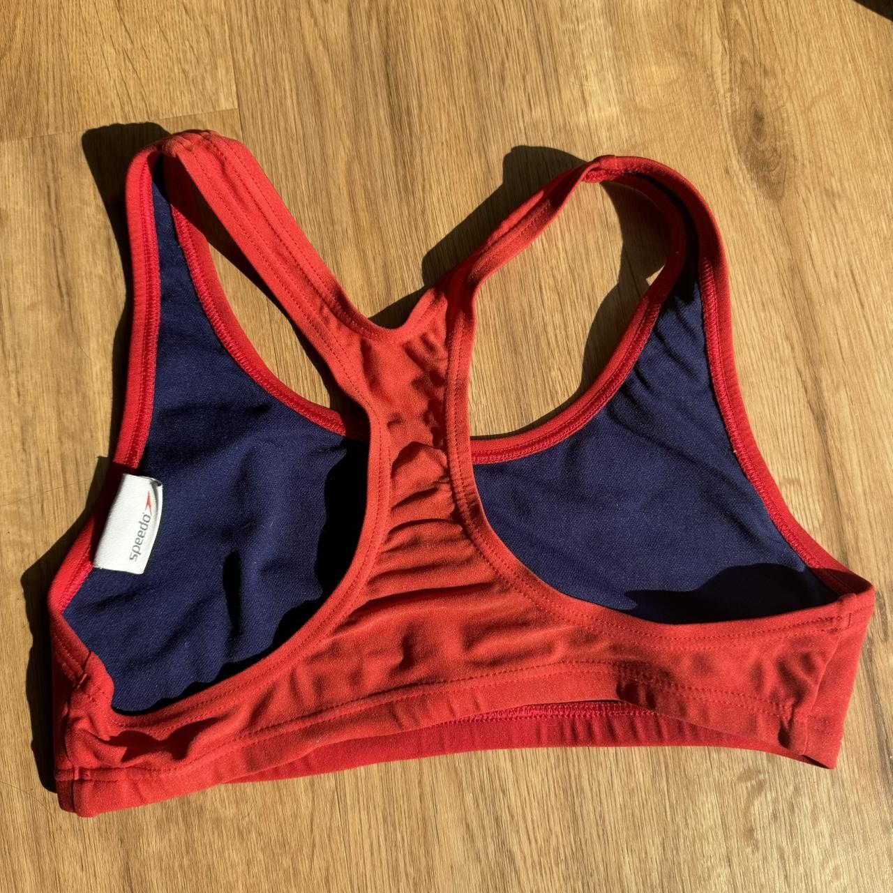 Red Lifeguard Speedo Bikini Top Racerback, print is... - Depop