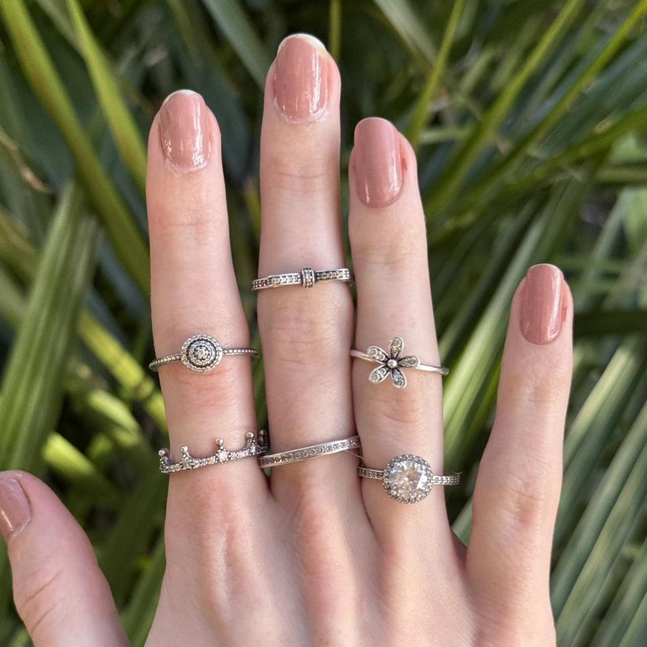 Sterling Silver Pandora Rings Varying... - Depop
