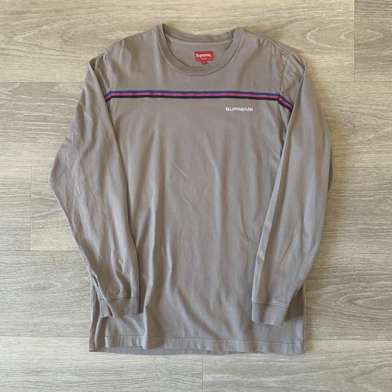 SUPREME LONG SLEEVE TSHIRT Full stripe supreme l/s... - Depop