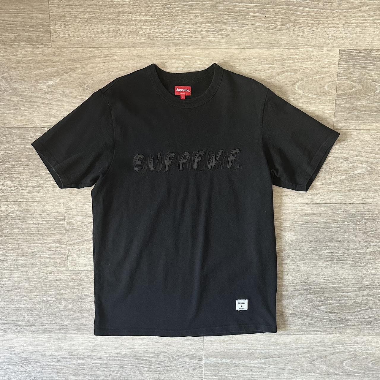 SUPREME TSHIRT Supreme black cut out tee size... - Depop