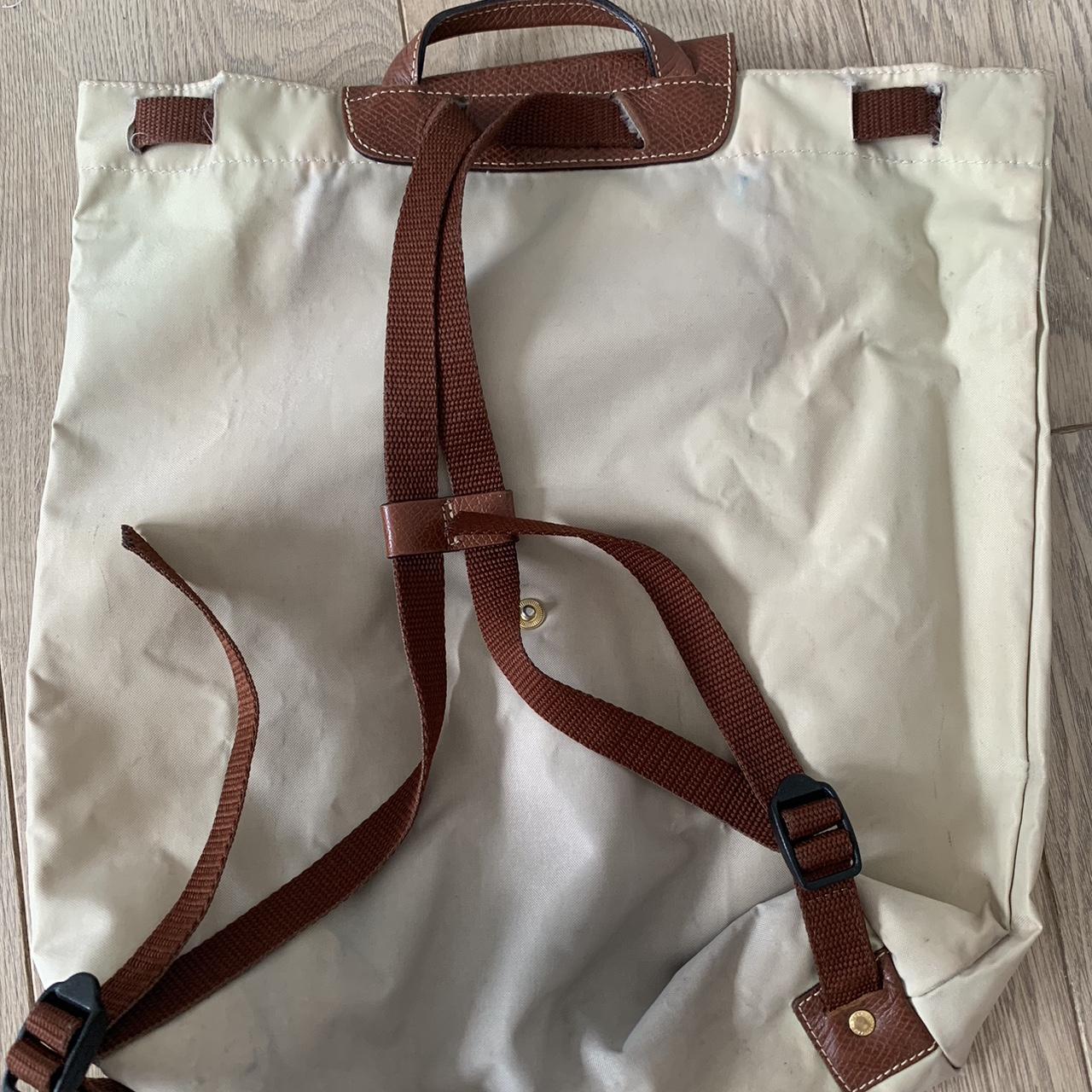 Longchamp cream backpack Used as you can see from... - Depop