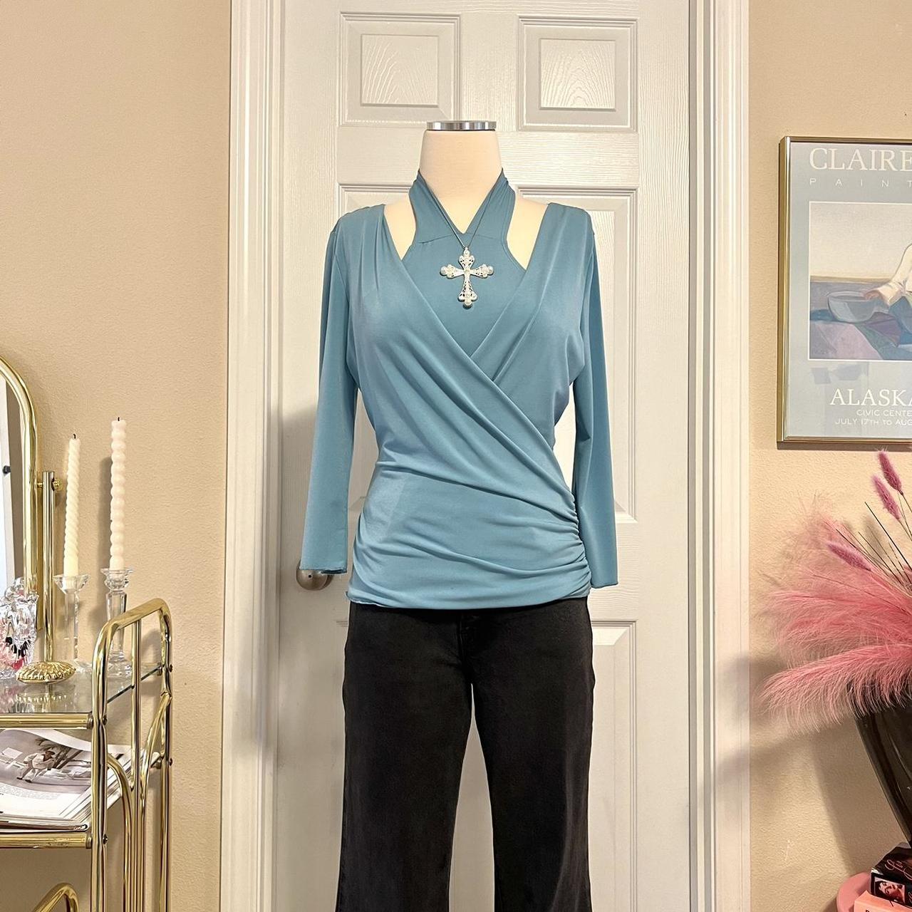 Vintage Stretchy Cross Front Halter... - Depop