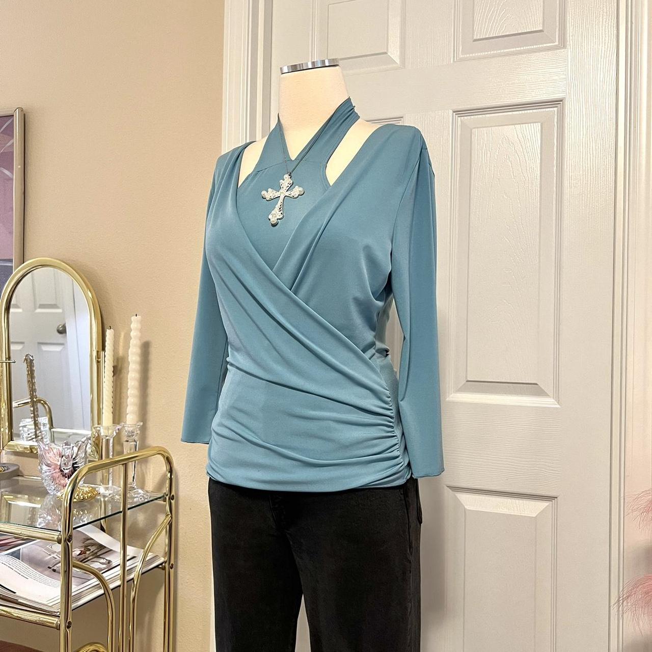 Vintage Stretchy Cross Front Halter... - Depop