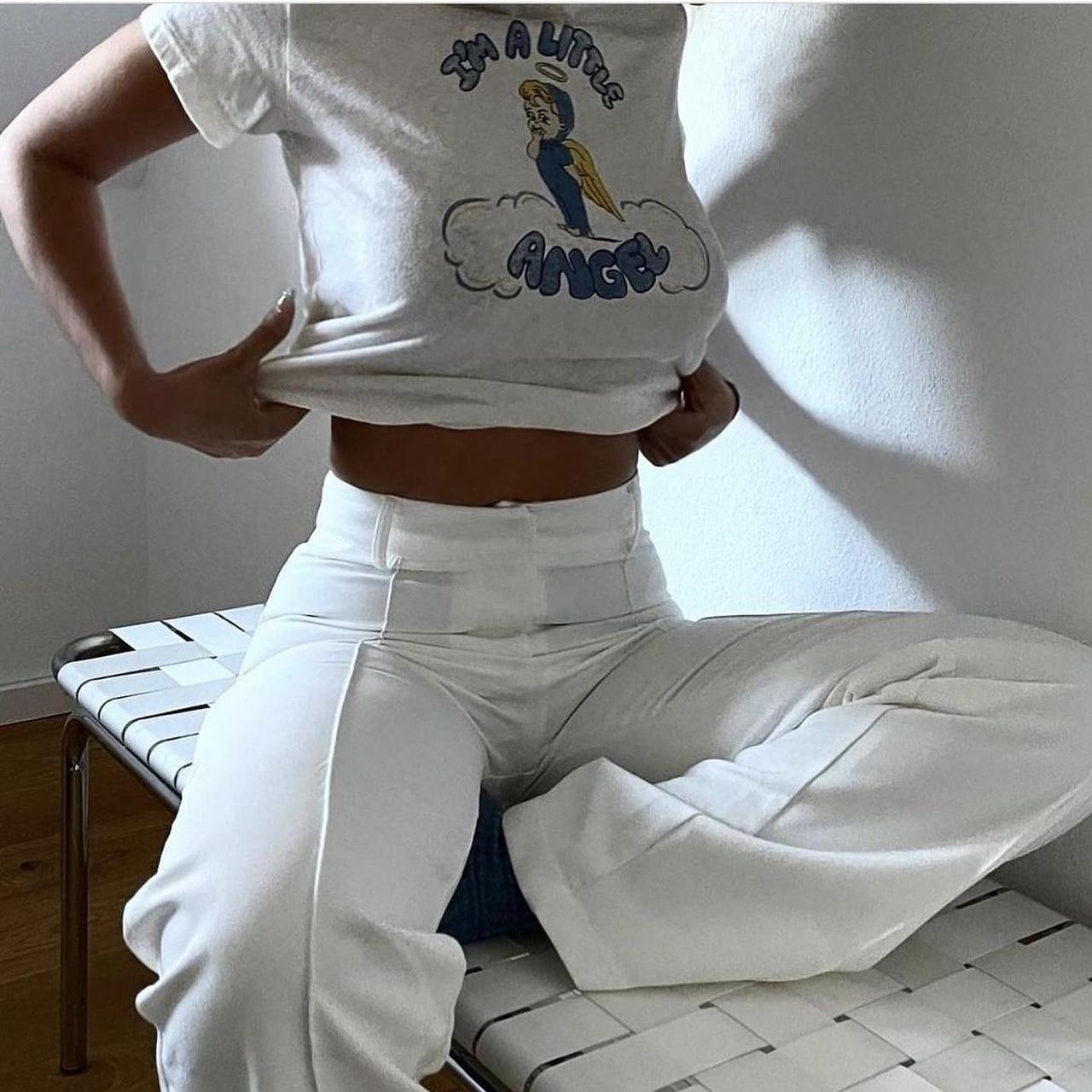 Venderbys Vera Wide pants in white Size xxs Perfect... - Depop