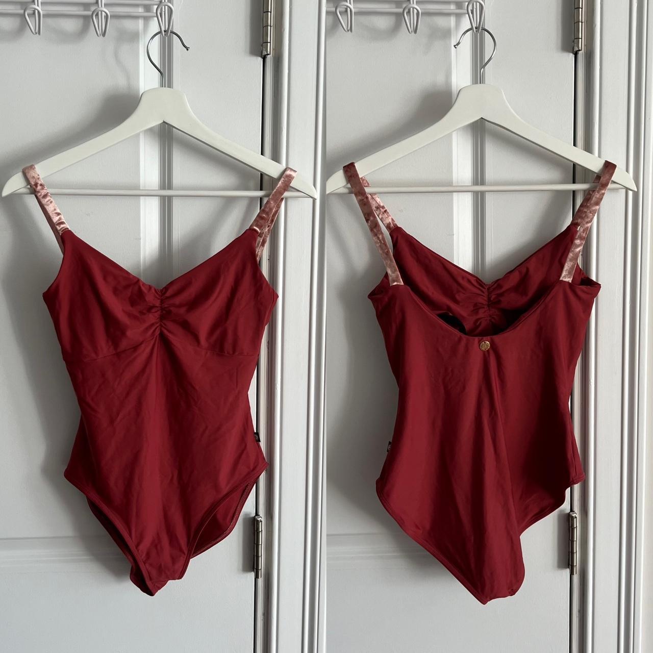 Bodile Karina leotard with plush velvet straps. I... - Depop