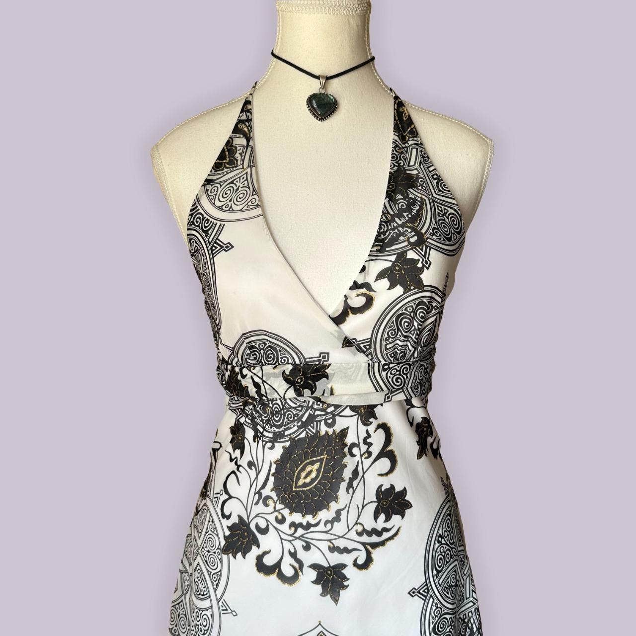 Vintage 90s/Y2K mandala print halter dress by Be... | Depop