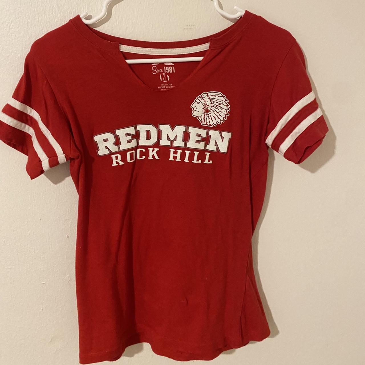 Red Baseball Jersey Type Striped Baby Tee Fitted... - Depop