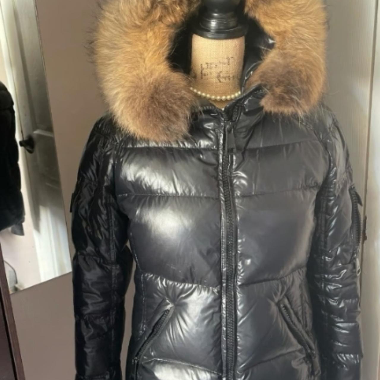 SAM down Jacket real fur hood Preowned great... - Depop