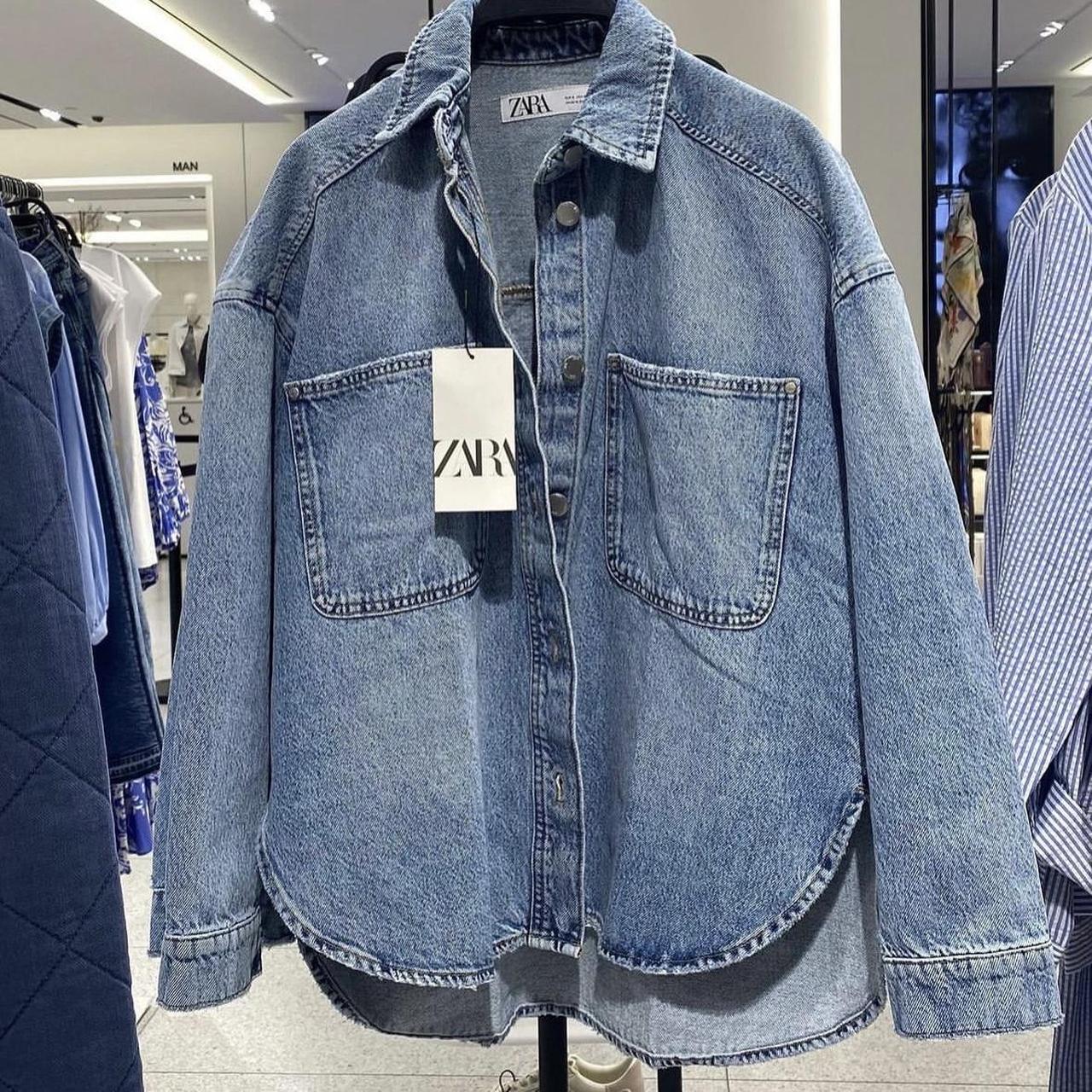 Zara denim shacket Heavy non stretch denim great... - Depop