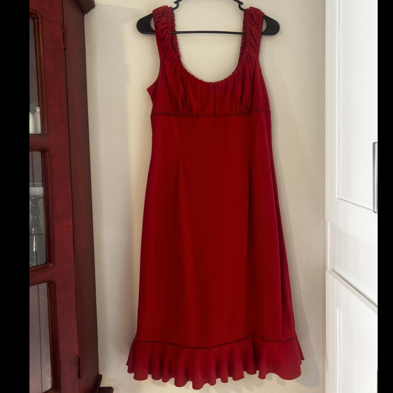 Vintage Rampage red midi dress 🍒 Size XL - zipper... - Depop