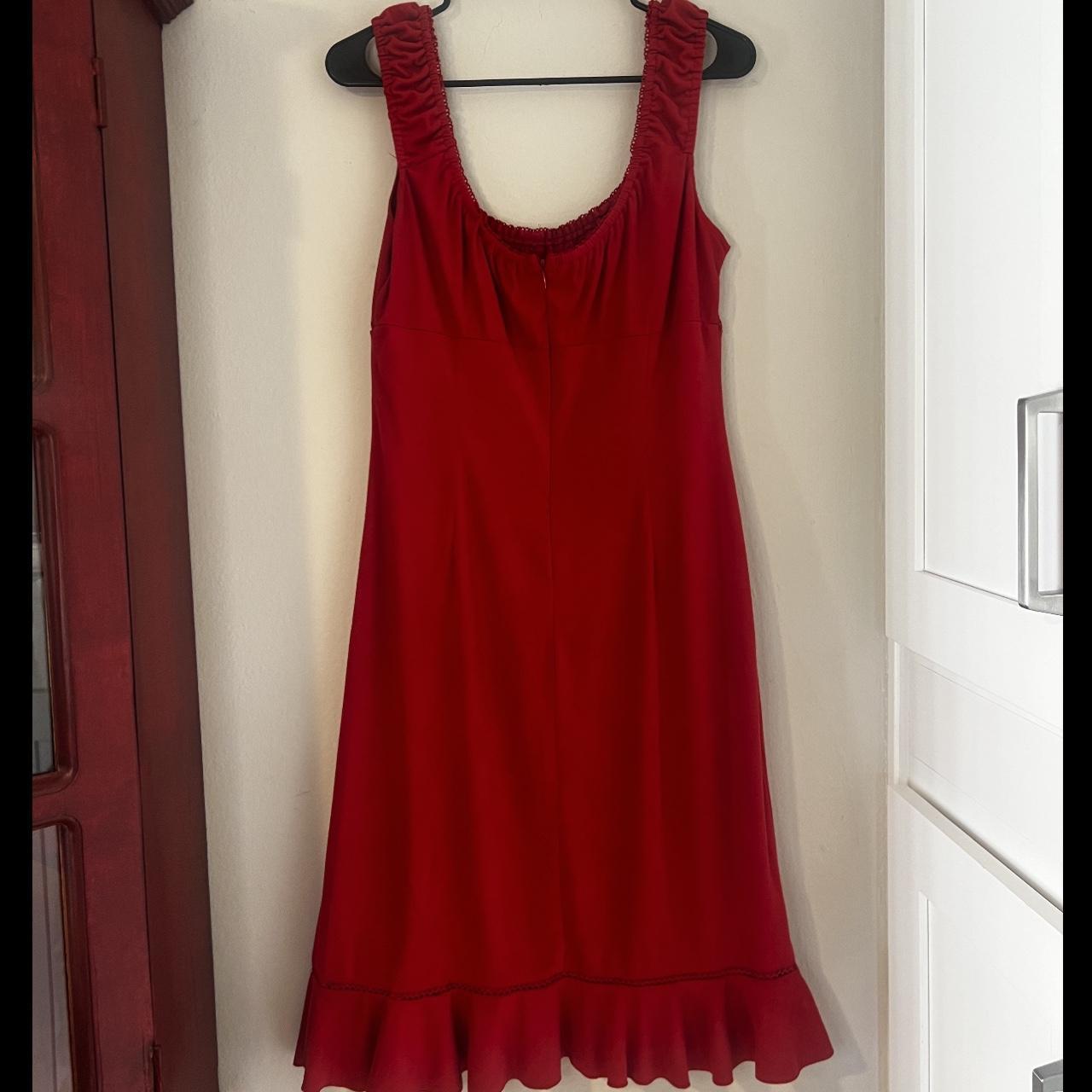 Vintage Rampage red midi dress 🍒 Size XL - zipper... - Depop