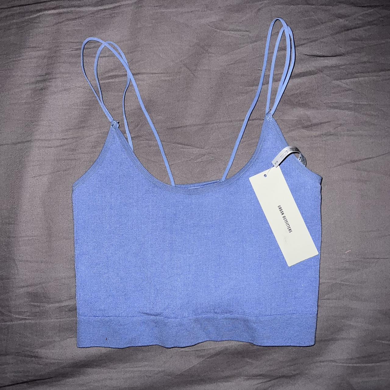 urban outfitters seamless stretch cami top in blue... - Depop