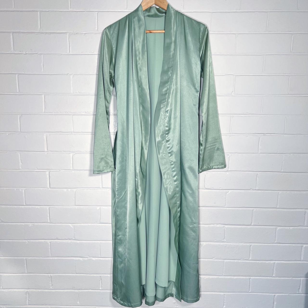 Mint green robe coat - best fit size 6-8 - custom... - Depop
